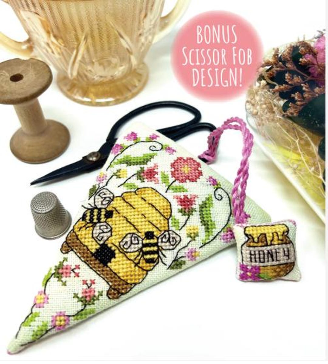 Cross Stitch Pattern "beehive Scissor Case" by Tiny Modernist, Physical ...