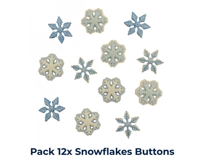 Pack 12 Buttons "i Love Snow" by Buttons Galore, Winter Embellishments ...