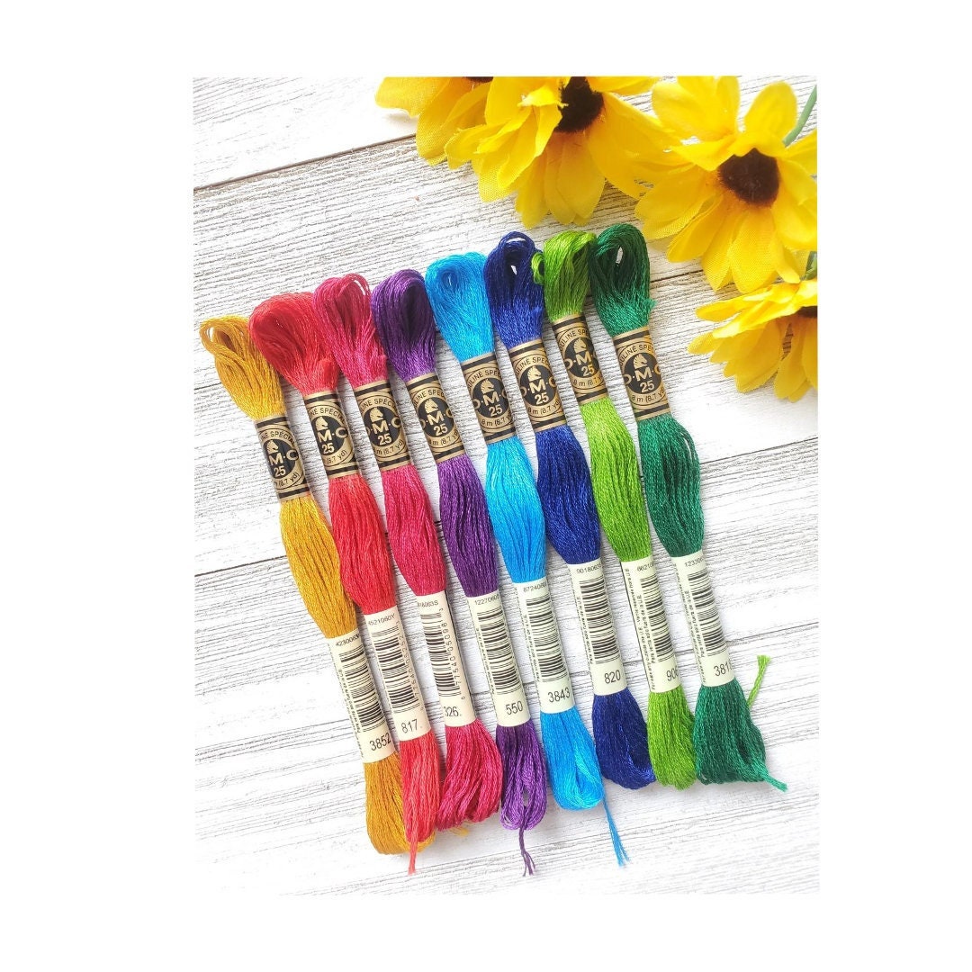 8x Bright Colors DMC Flosses,dmc Threads, DMC Kit,dmc Set of Colors ...