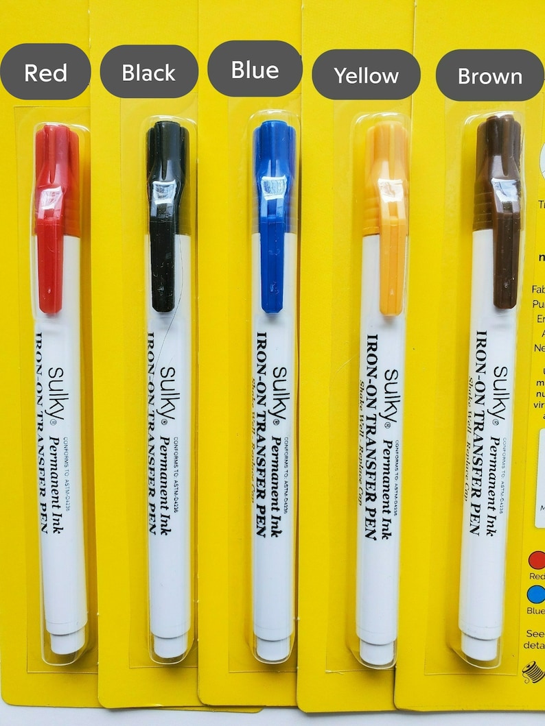 SULKY Iron-on Transfer Pen - Available in Color: Black, Brown, Yellow ...