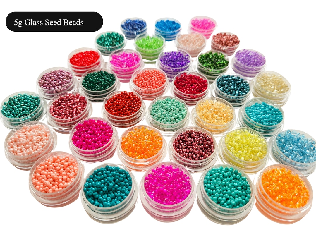 5g 12/0 Glass Seed Beads - Various Colors, Tiny Beads, Small Beads ...