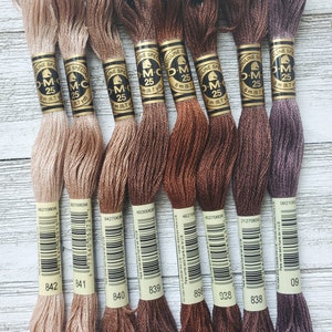 8x Brown DMC Flosses, Dmc Threads, DMC Kit, Dmc Set of Colors, Dmc ...