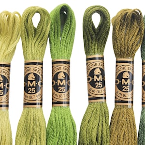 6x Olive Green DMC Flosses, Dmc Threads, DMC Kit, Dmc Set of Colors ...