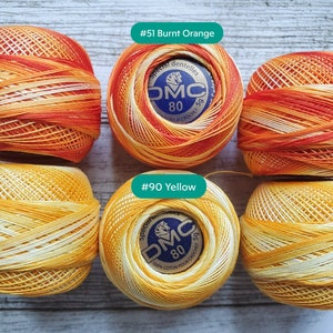 Size 80 DMC Brilliant Tatting Thread 100yds (art. 19), DMC Thread ...