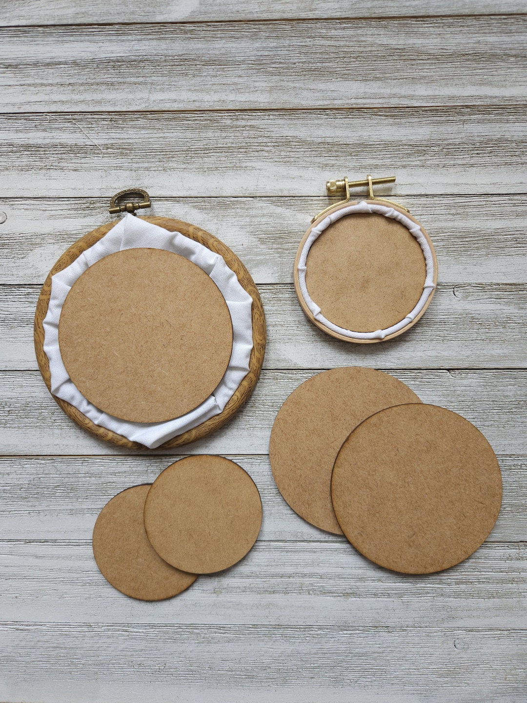 Backing for Finishing Embroidery Hoop - Made of Wood - Sizes 7cm (2 3/4 ...
