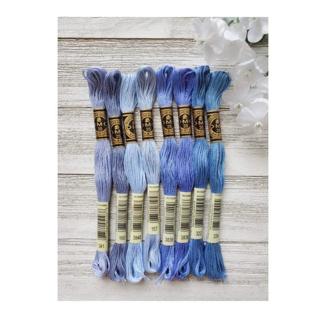 8x Blue/purple DMC Flosses,dmc Threads, DMC Kit,dmc Set of Colors,dmc ...