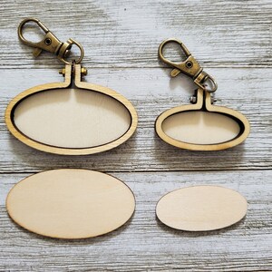 Set 10x Mini Wooden Keychain Embroidery Hoops, Hoop for Cross Stitch ...
