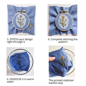 Printable Water Soluble Stabilizer (self-adhesive) 5 Blank Sheets 8-1 ...