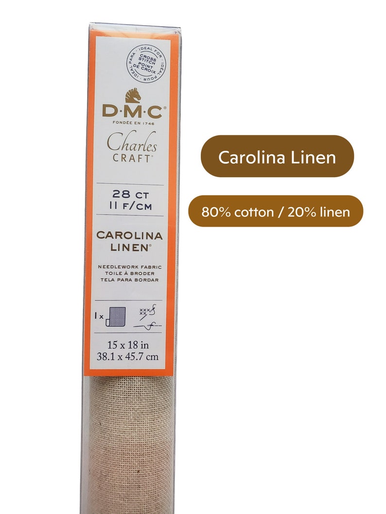 28ct Linen DMC Charles Craft 15" X 18" or 20" X 24", DMC Linen Fabric ...