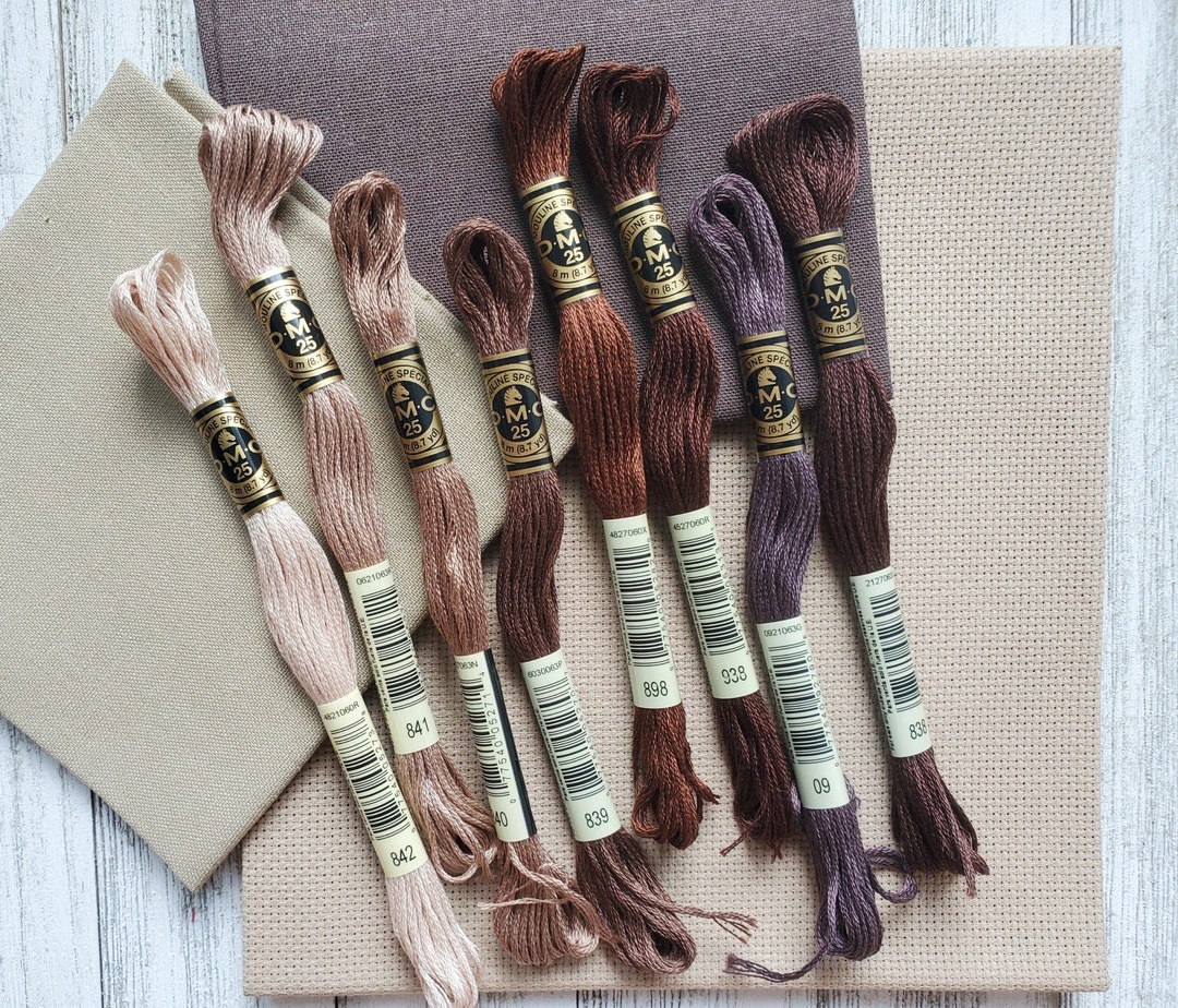 8x Brown DMC Flosses, Dmc Threads, DMC Kit, Dmc Set of Colors, Dmc ...