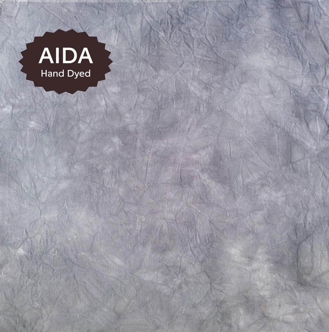 14ct, 16ct or 18ct AIDA Pearl Grey Hand-dyed Fabric 18x18in/ Hand-dyed ...