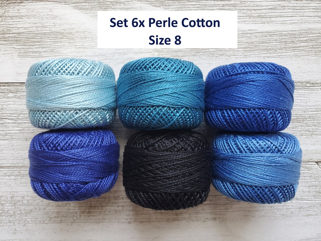 6x Pearl Cotton Size 8 Thread Sampler 10g Pack Sashiko Antique ...