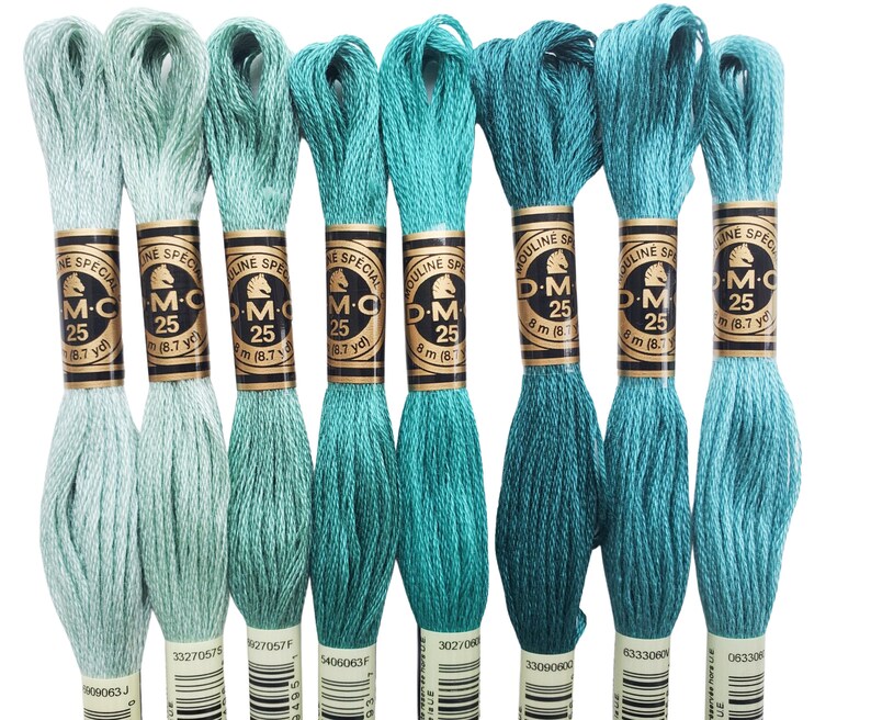 8x Teal DMC Flosses Dmc Threads DMC Kit Dmc Set of Colors - Etsy