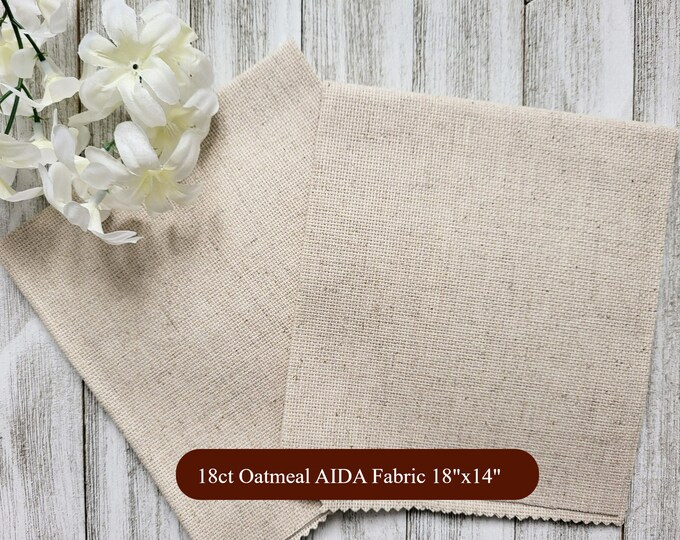 18ct Oatmeal AIDA Fabric 18"x14" (46cm X 36cm), Fabric to Stitch, Cross ...