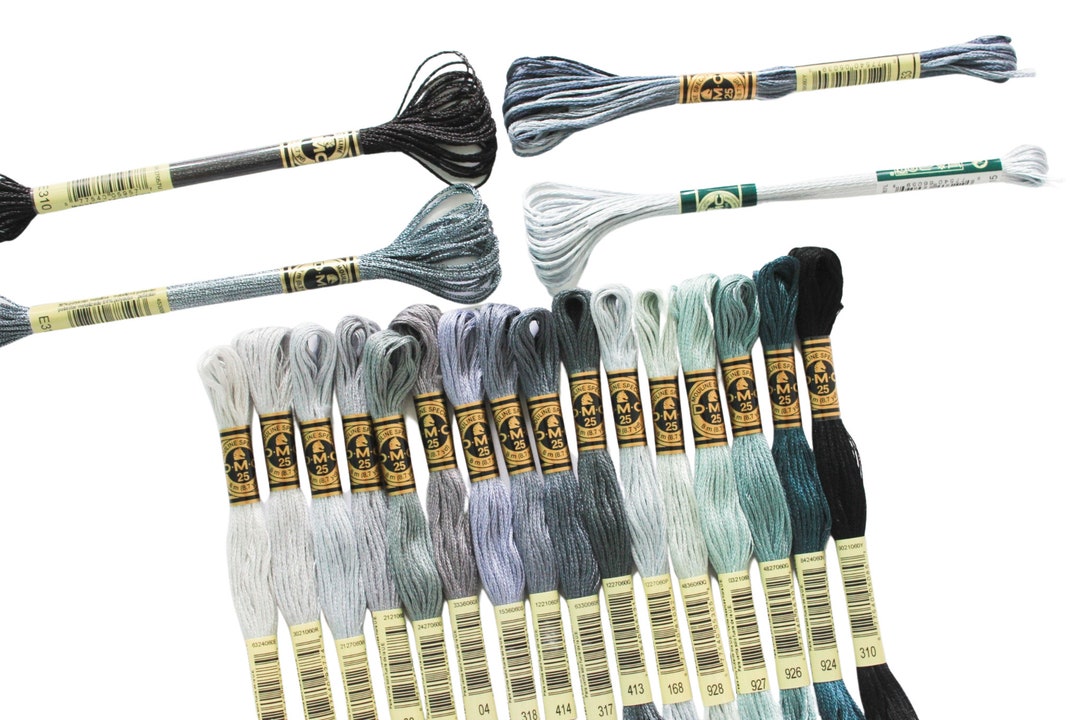 DMC Grey Shades Floss Kit, 20 Skeins, Cotton, Satin, Light Effects - Etsy