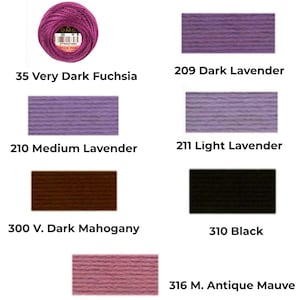 Part 1- Size 8 DMC Perle Cotton Ball- 1 (one) Unit Ball (C0LORS From 01 ...