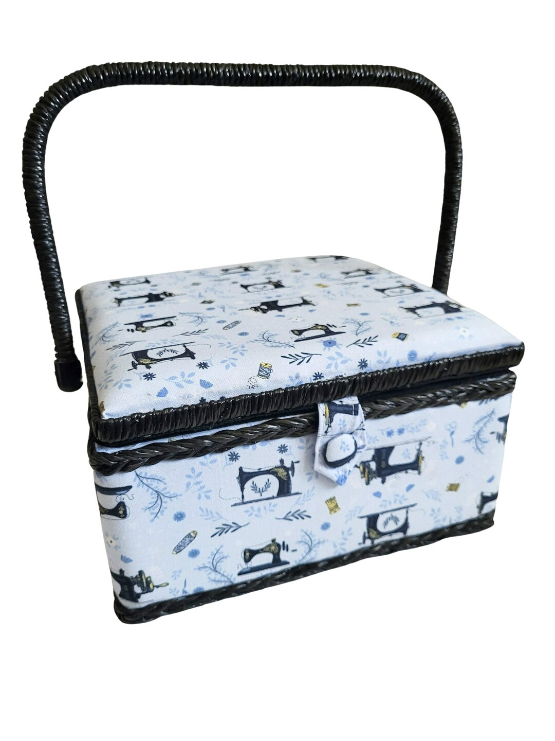 Sewing Basket by Allary 9" X 9" X 5" Square Sewing Basket in Blue ...