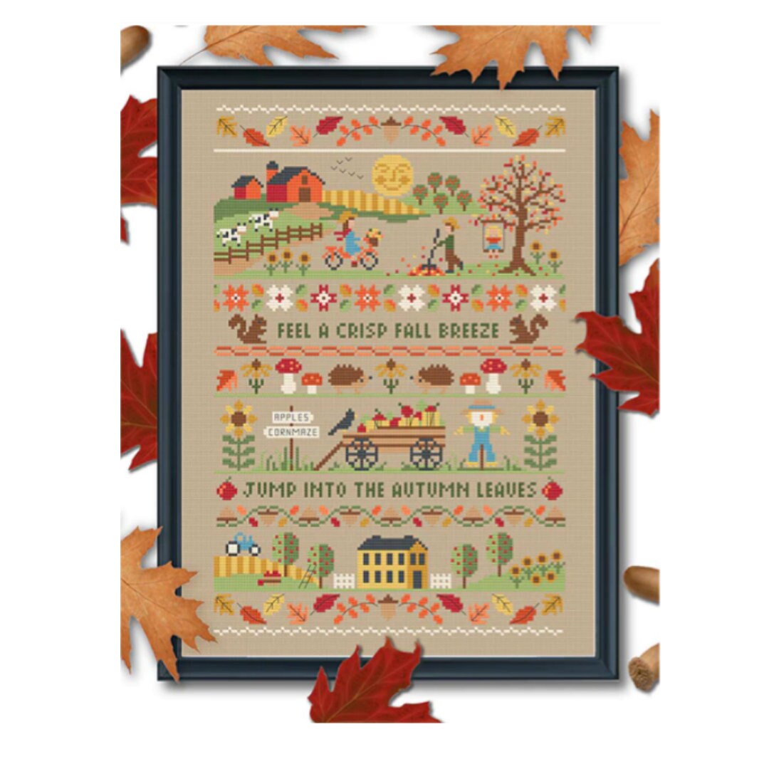 Cross Stitch Pattern "autumn Band Sampler" by Tiny Modernist, Physical ...