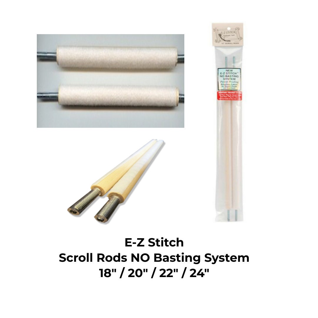 E-Z Stitch Scroll Rods NO Basting System 18 / 20 / 22 / 24 Set of Two ...