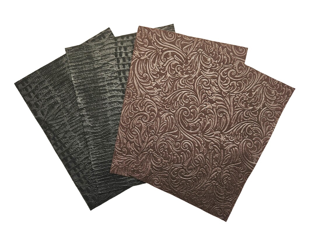 Set 2 Embossed Felt Sheets 9x12in - Select Two Sheets Black (snake Skin ...