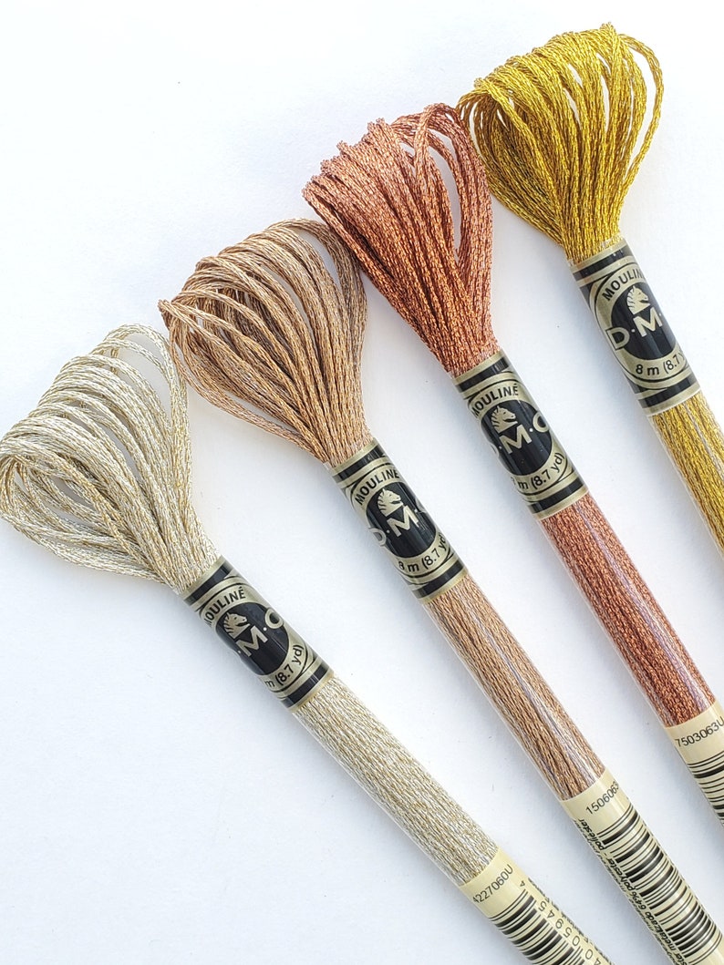 Set 4x DMC Light Effects Metallic Flossdmc Embroidery | Etsy