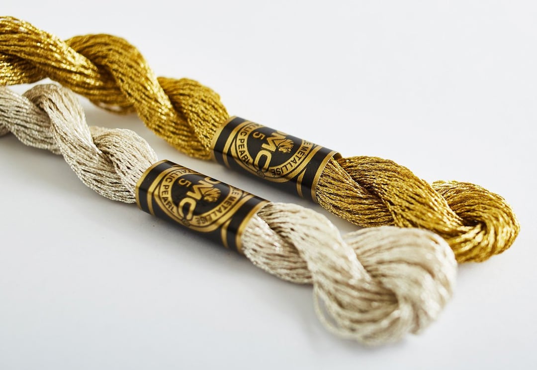 Size 5 DMC Metallic Pearl Art. 315 - 5282 Gold or 5283 Silver/ Dmc ...