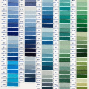 DMC Actual/real Color Card, Dmc Floss Card, Dmc Shade Card, Dmc Samples ...