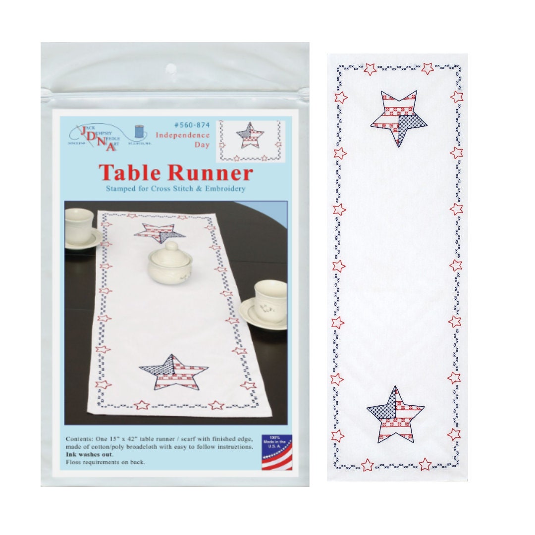 Stamped Table Runner/scarf 15"x42"- Independence Day (560-873), Pre ...