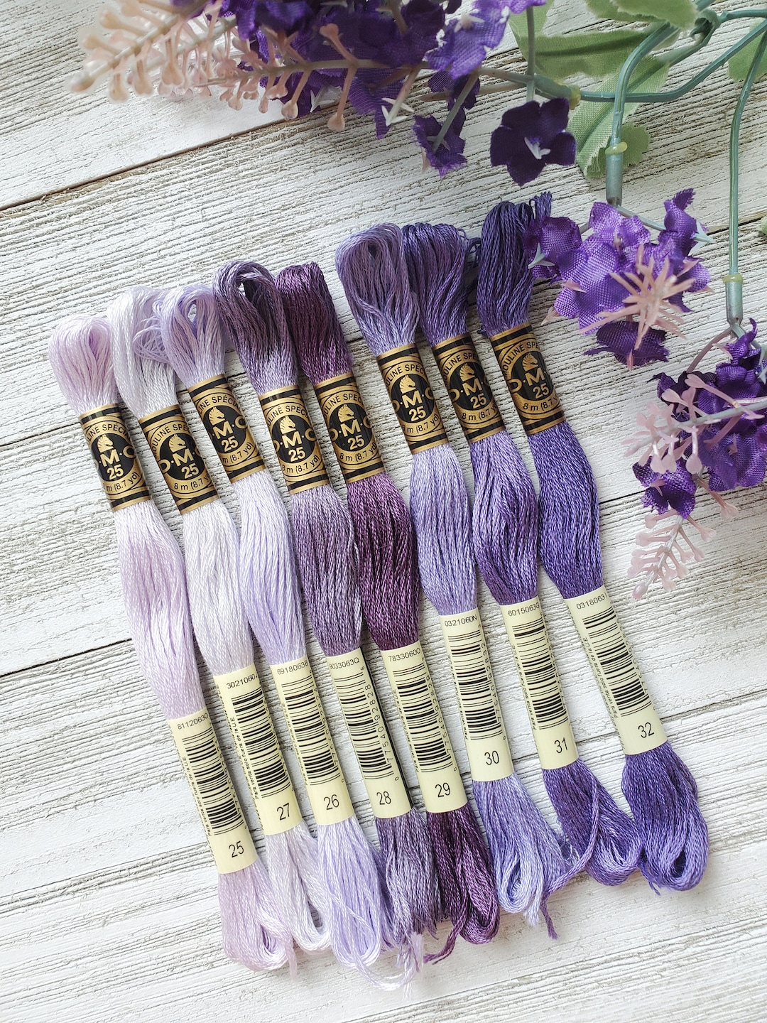 8x Purple DMC Flosses, Dmc Threads, DMC Kit, Dmc Set of Colors, Dmc ...