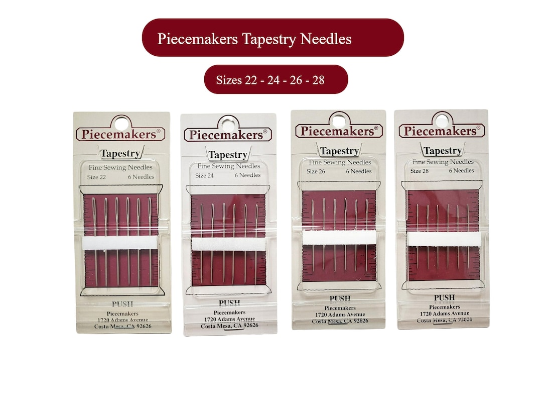Piecemakers Tapestry Needles for Cross Stitch - Sizes Available 22/24 ...
