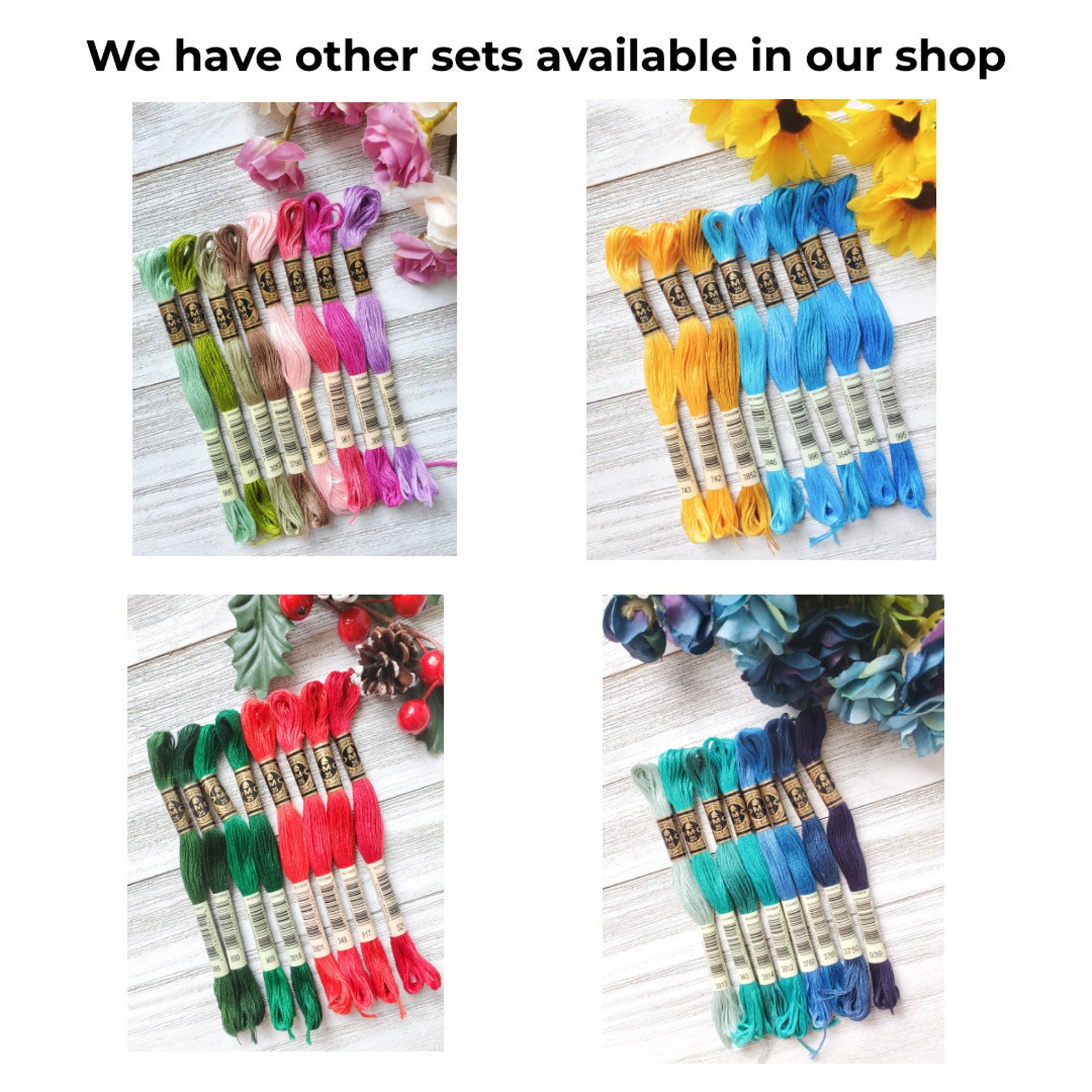 8x Pink and Mauve DMC Flosses, Dmc Threads, DMC Kit, Dmc Set of Colors ...
