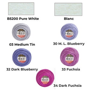 Part 1- Size 8 DMC Perle Cotton Ball- 1 (one) Unit Ball (C0LORS From 01 ...