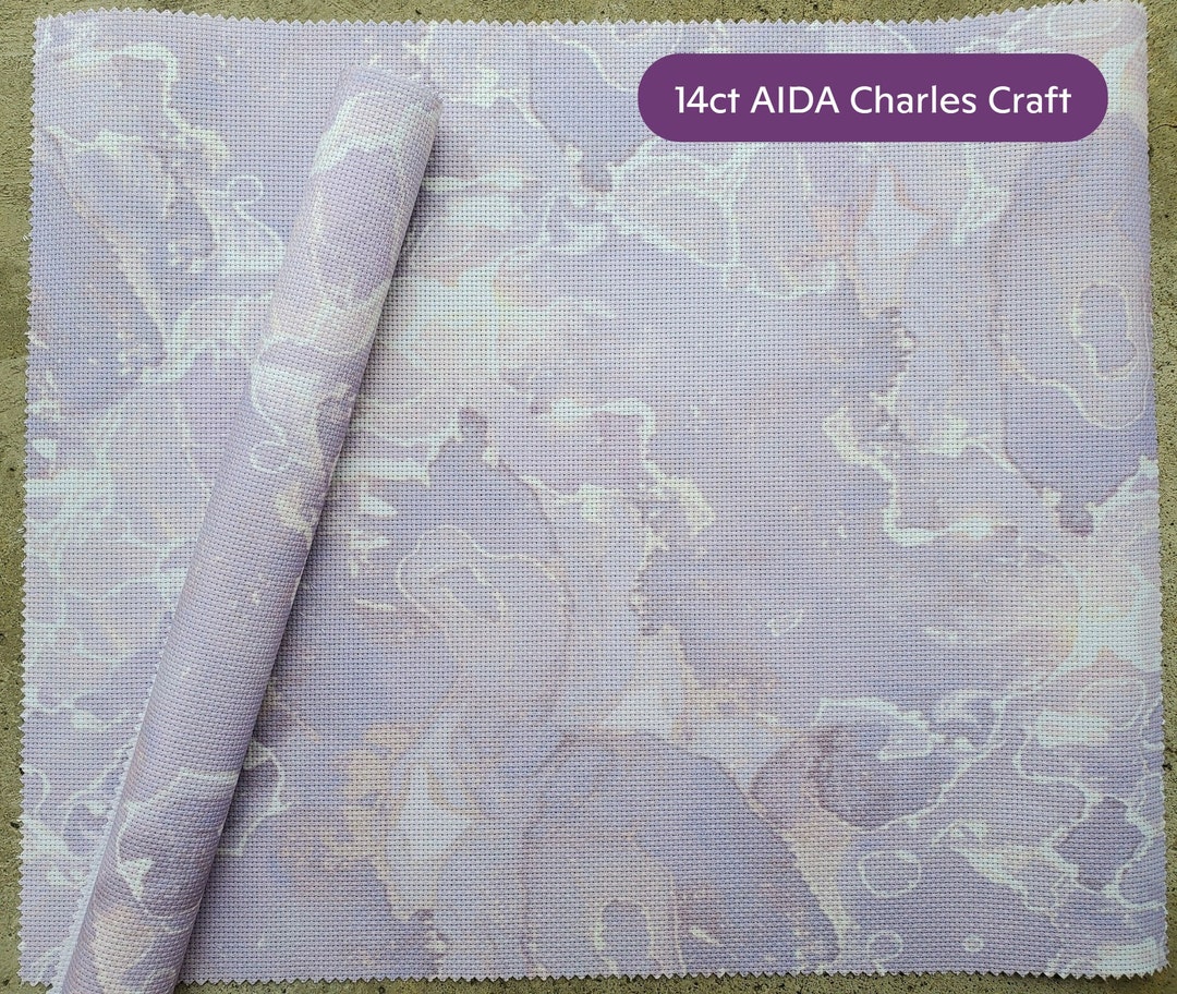 DMC Printed Aida 14ct 15in X 18in -amethyst Print (#3836),cross Stitch ...