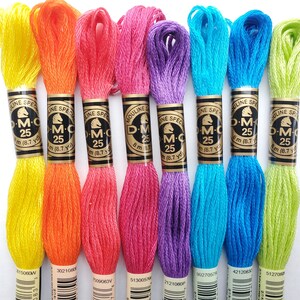 8x BRIGHT Colors DMC Flossesdmc Threads DMC Kitdmc Set of - Etsy