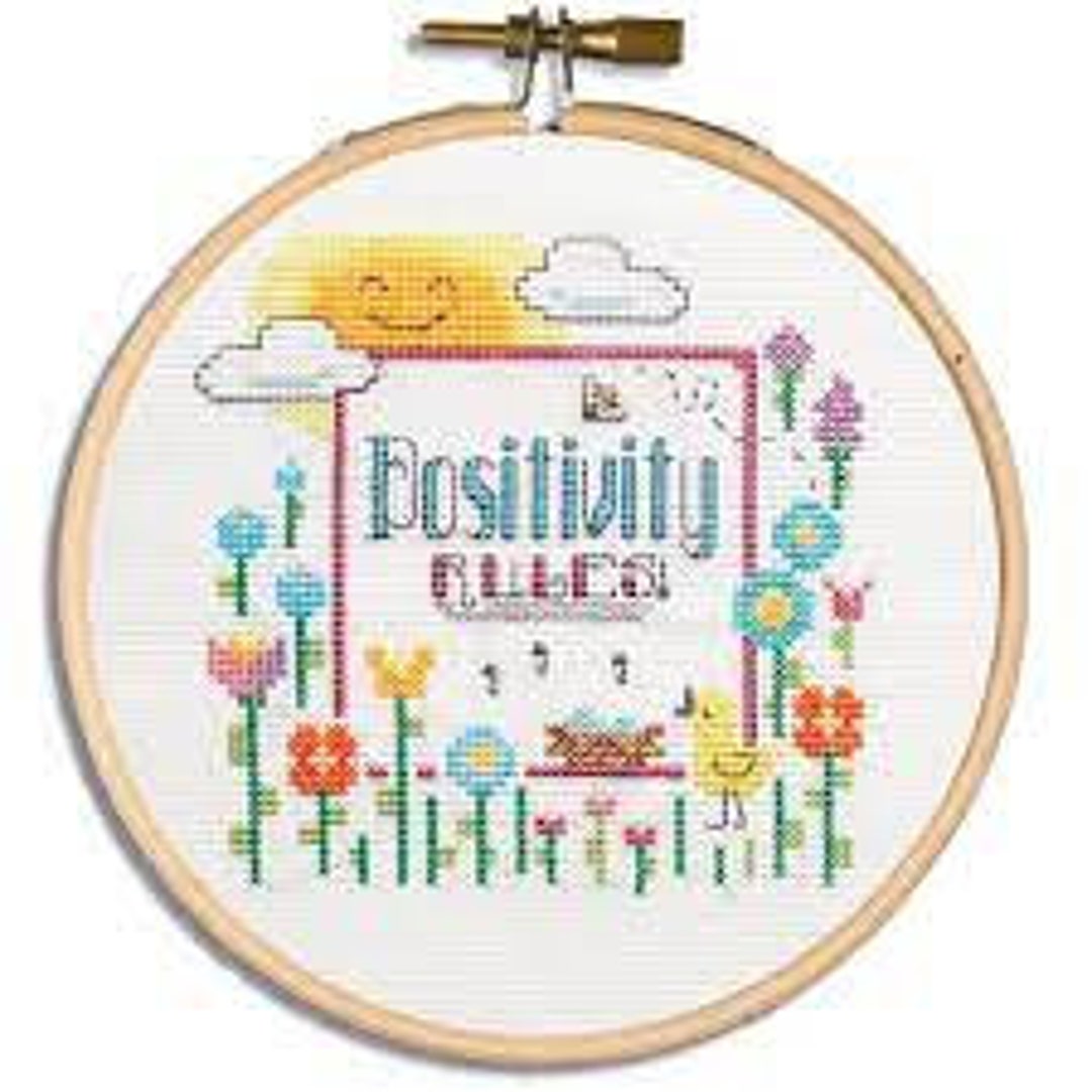Cross Stitch Kit "positivity" 7 Inches by Leisure Arts, Physical ...