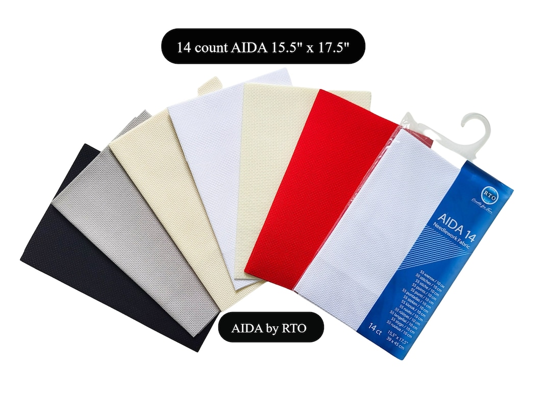 14ct RTO Aida Cloth 15.5" X 17.5" (39cm X 45cm), Aida Cloth From EU ...