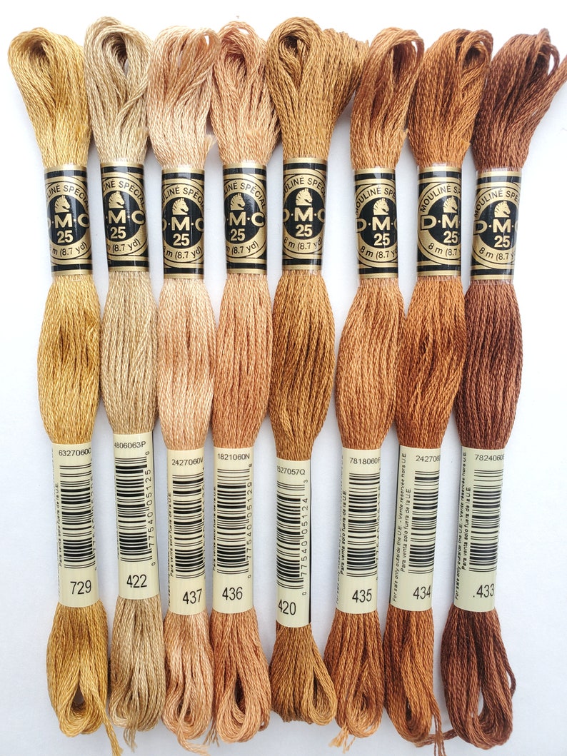 8x Brown DMC Flosses Dmc Threads DMC Kit Dmc Set of Colors | Etsy