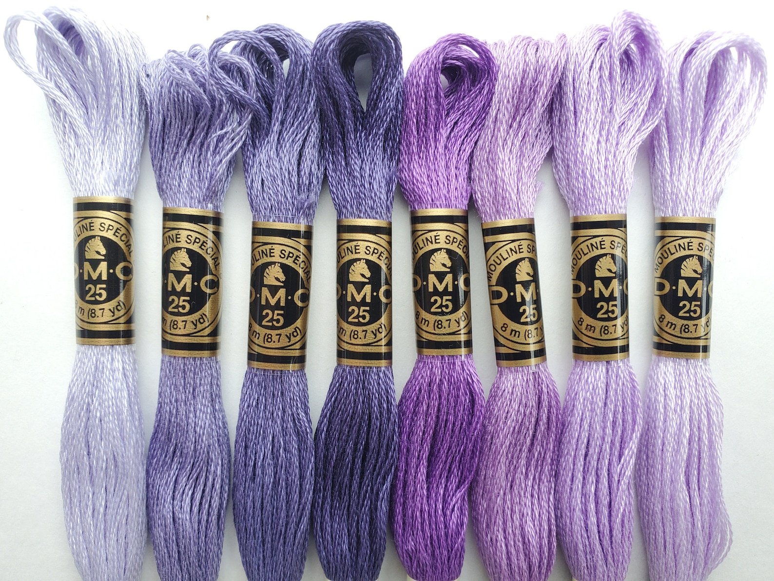 8x Purple DMC Flosses, Dmc Threads, DMC Kit, Dmc Set of Colors, Dmc ...