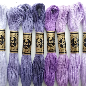 8x Purple DMC Flosses, Dmc Threads, DMC Kit, Dmc Set of Colors, Dmc ...
