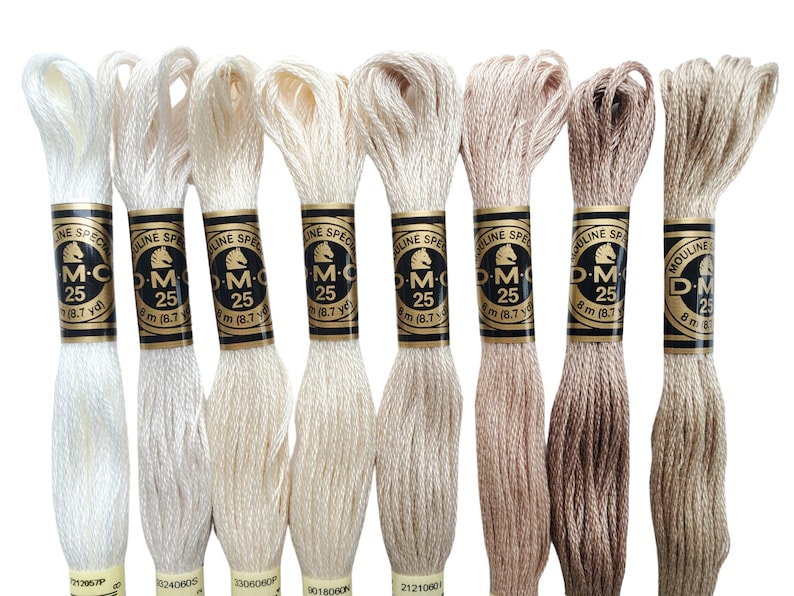 8x Brown/cream DMC Flosses Dmc Threads DMC Kit Dmc Set of - Etsy