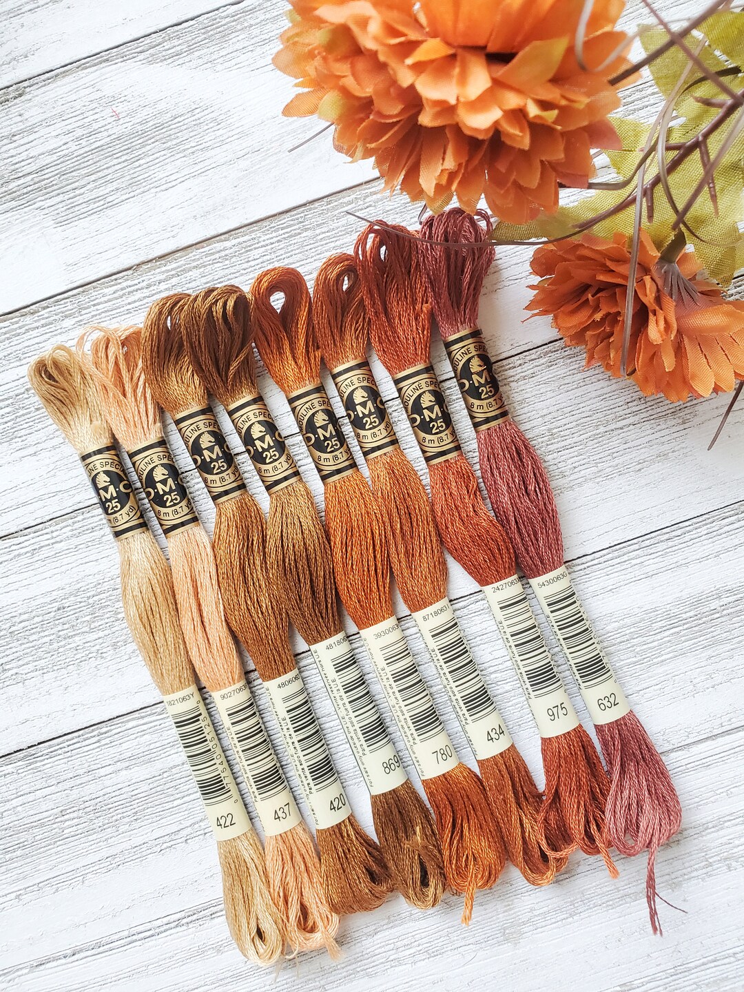 8x Brown DMC Flosses, Dmc Threads, DMC Kit, Dmc Set of Colors, Dmc ...