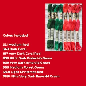 8x Christmas DMC Flosses, Dmc Threads, DMC Kit, Dmc Set of Colors, Dmc ...