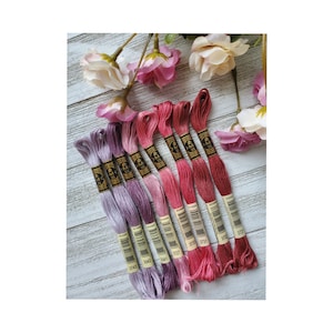 8x Purple and Mauve DMC Flosses,dmc Threads, DMC Kit, Dmc Set of Colors ...