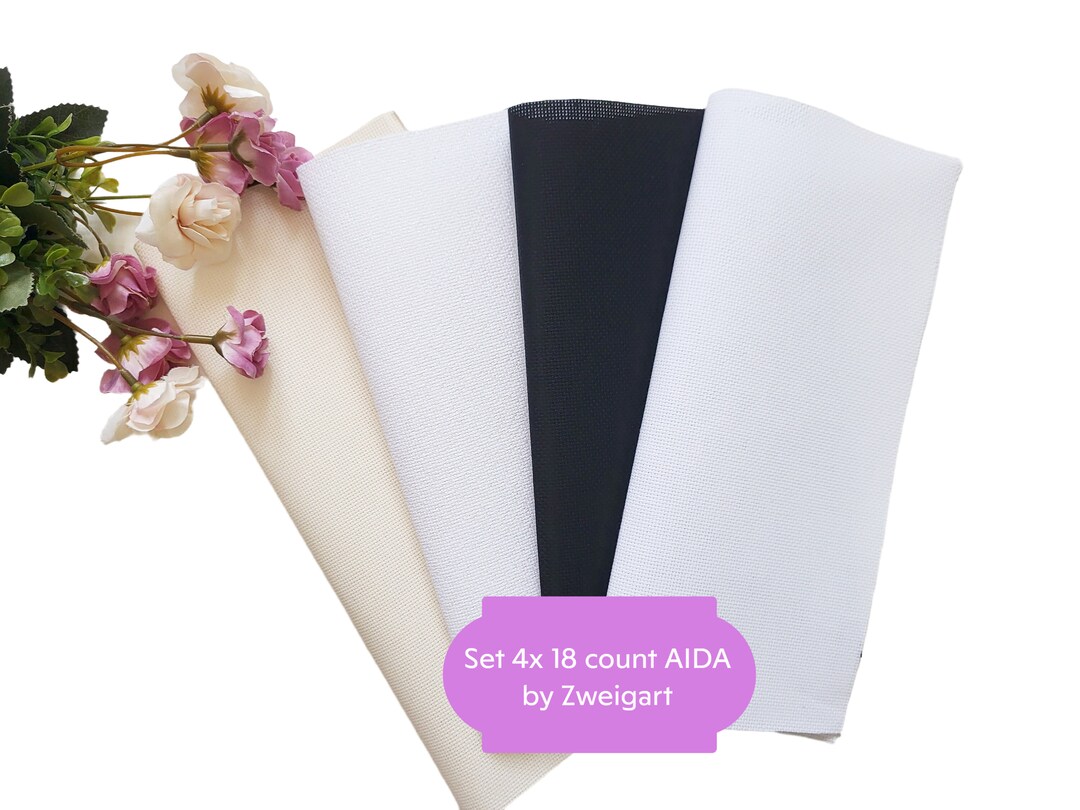 Set 4x AIDA 18 Count by Zweigart - Each Cut Measures 10"x10" (colors ...