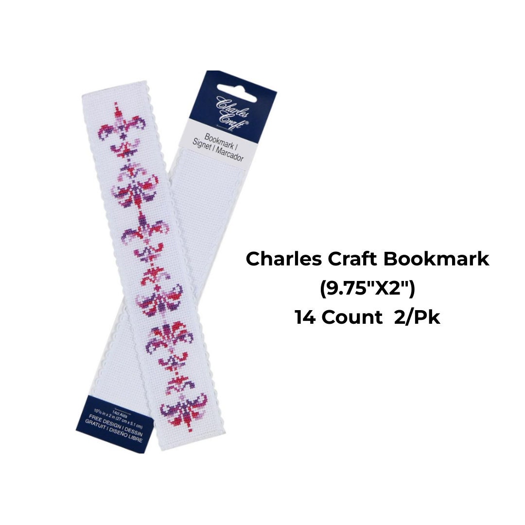 14ct AIDA Bookmark Lace Edged by Charles Craft - 3"x8" White/ Bookmark ...