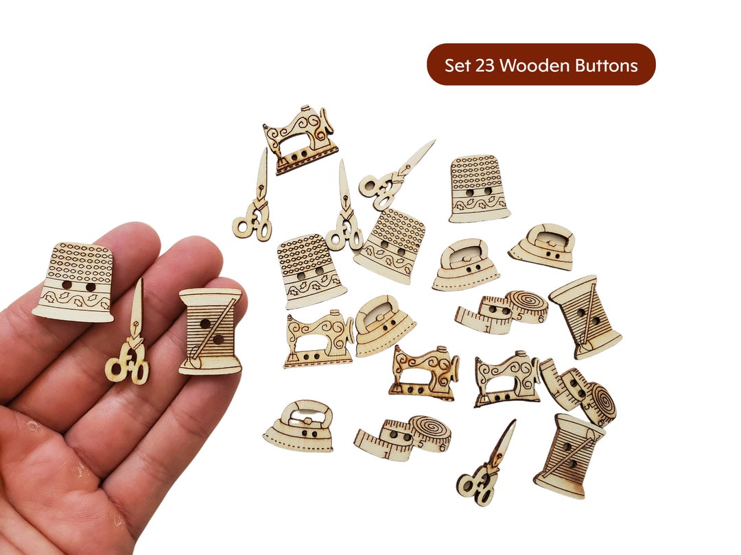 23 Pcs Sewing Themed Buttons, Sewing Embellishments, Sewing for ...