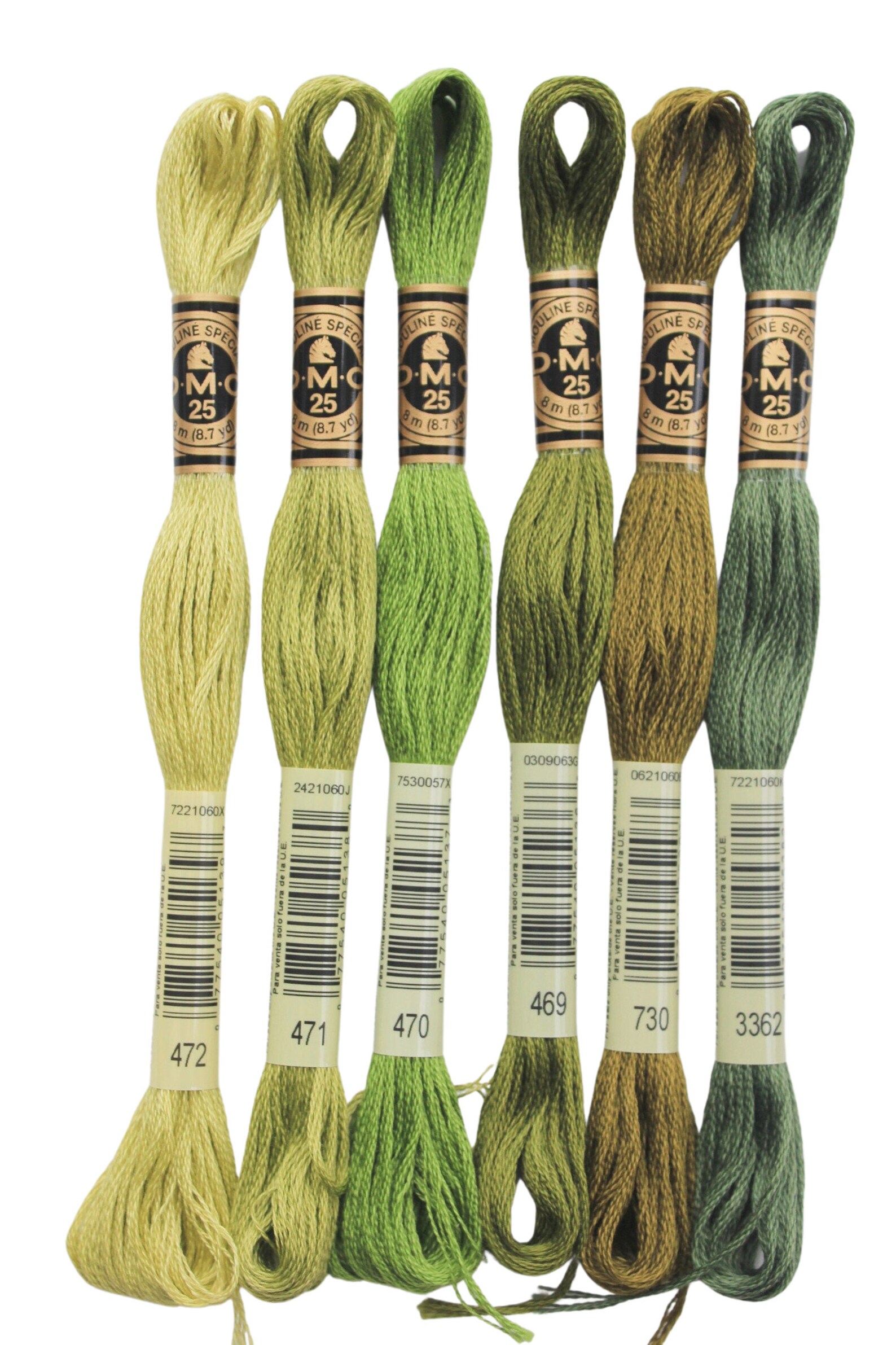 6x Olive Green DMC Flosses Dmc Threads DMC Kit Dmc Set of - Etsy