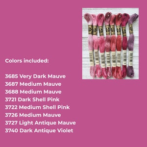 8x Pink and Mauve DMC Flosses, Dmc Threads, DMC Kit, Dmc Set of Colors ...
