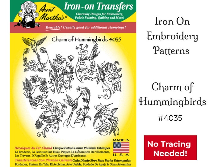 Iron-on Embroidery Transfer Pattern Aunt Martha's 4035 charm of ...