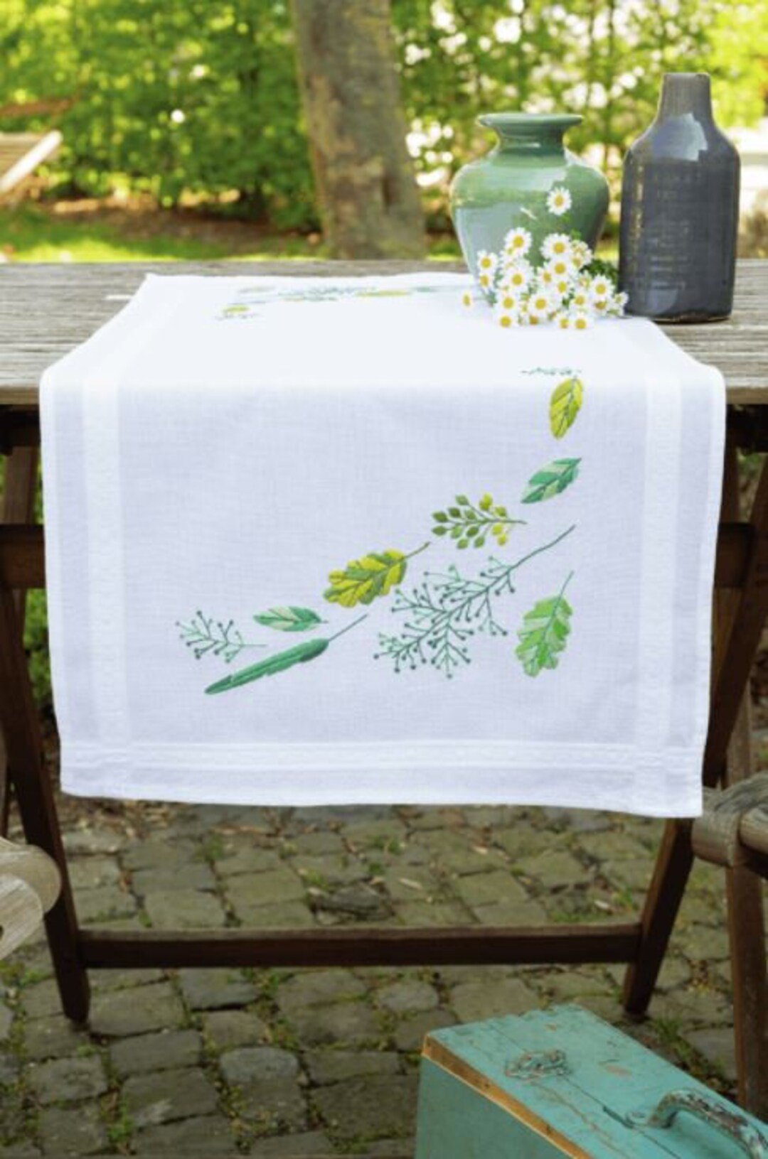 Tablecloth Embroidery Kit "leaves & Grass" by Vervaco (40cm X 10cm ...
